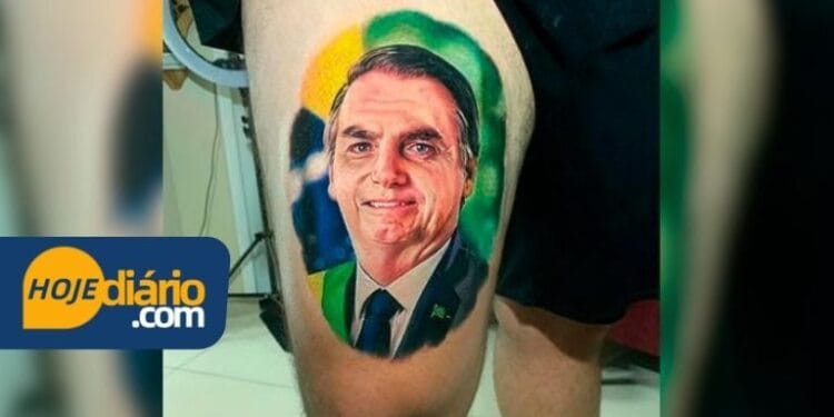'Fã' tatua o presidente Jair Bolsonaro em sua coxa e viraliza